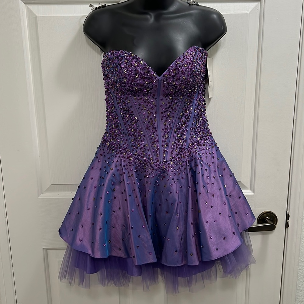 Nwt Cinderella Purple Beaded Dress Size 6 - Gem